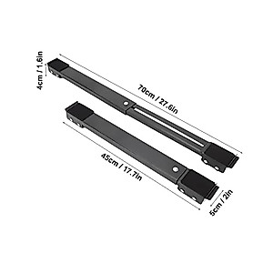 Heavy Duty Extensible Appliance Roller, 2 Sets Mobile Roller Bracket Furniture Raised Base Moving Wheels Washing Machine Base for Refrigerator Washing Machine(Black)