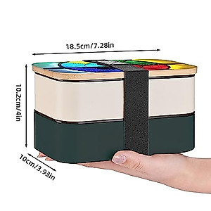 Shine In All Directions Adult Lunch Box, Bento Box, With Cutlery Set Of 3, 2 Compartments, Rectangular, Lunch Box For Adults