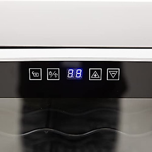 Avanti WC34N2P Wine Cooler Freestanding Single Zone with Temperature Control Holds Up to 34 Bottles, Stainless Steel Construction with Glass Door, Black