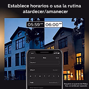 Philips Hue Ludere White Outdoor Security Light, Outdoor Wall Fixture & 2 Hue PAR38 LED Smart Bulbs (Requires Hue Hub, Works with Alexa and More)