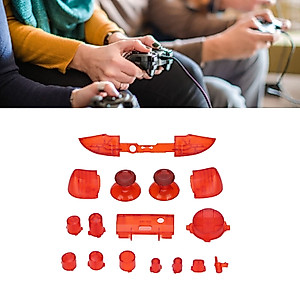 Entatial Full Trigger Buttons Kits, Comfortable Multi Color Full Buttons Set Mod Kit for Series X/S Controller for Series S Controller(Transparent red)
