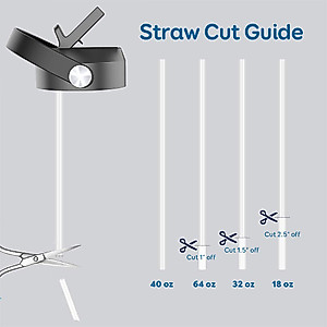 BUZIO Hydro Straw Lid Wide Mouth(BPA Free), Flip Top Cap for Hydro Flask Stainless Steel Water Bottle with 2 Straws and Brushes | Hydro Sports Straw Cap 18oz,32oz, 40oz, 64oz&87oz