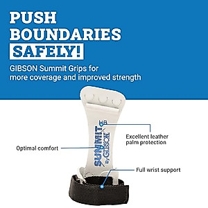 Gibson Athletic Summit High Bar Hook/Loop Gymnastics Grips for Boys - Durable Leather Grip - Hand Grips for Gymnastics Bars Kids - Gymnastics Equipment & Accessories, Made In USA