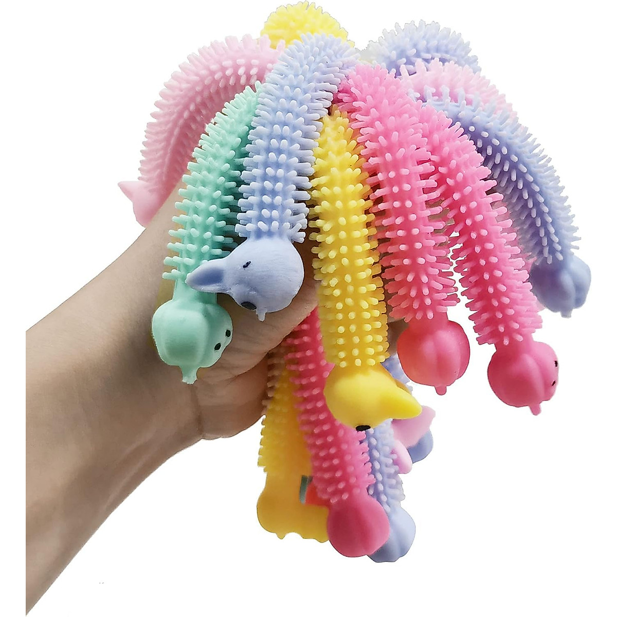 24 Pack Sensory Toys Pack Halloween Pumpkin and Bat Stretchy Strings for Kids Students Stress Relief and Anti-Anxiety Toys Assortment Halloween Party Favors