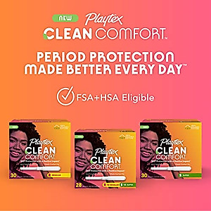 Playtex Clean Comfort Organic Cotton Tampons, Super Absorbency, Fragrance-Free, Organic Cotton - 30ct