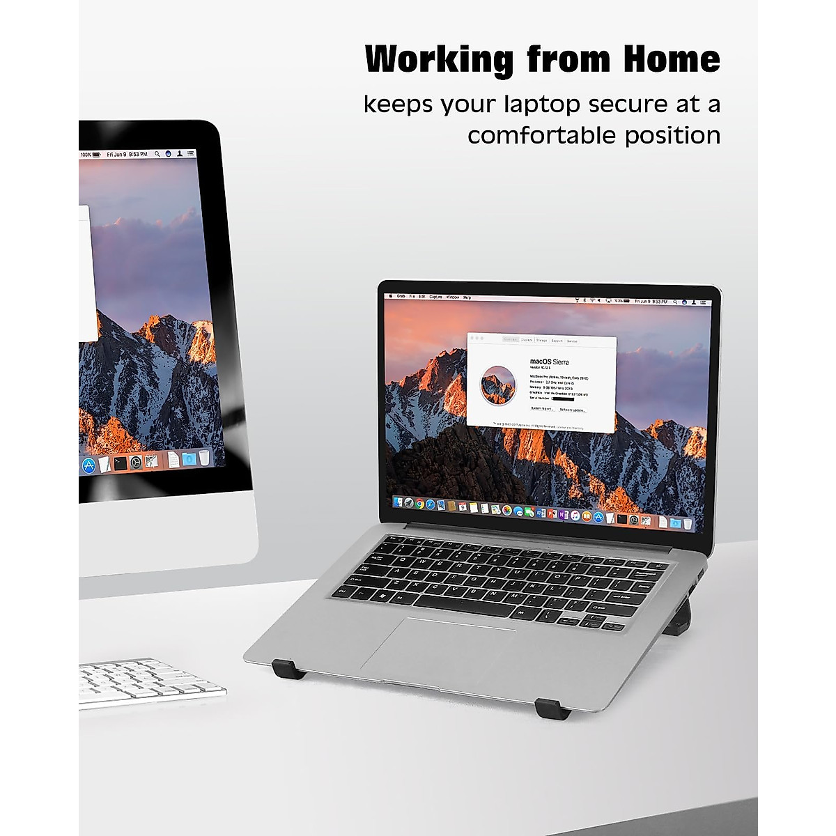 Thibault Aluminum Laptop Stand for Desk - Cooling Ergonomic Design - Fits MacBook Air Pro/DELL/HP/Lenovo/ThinkPad/Alienware - 13/14/15.6/16 -Easy Assembly- Ventilated Laptop Stand for Optimal Airflow