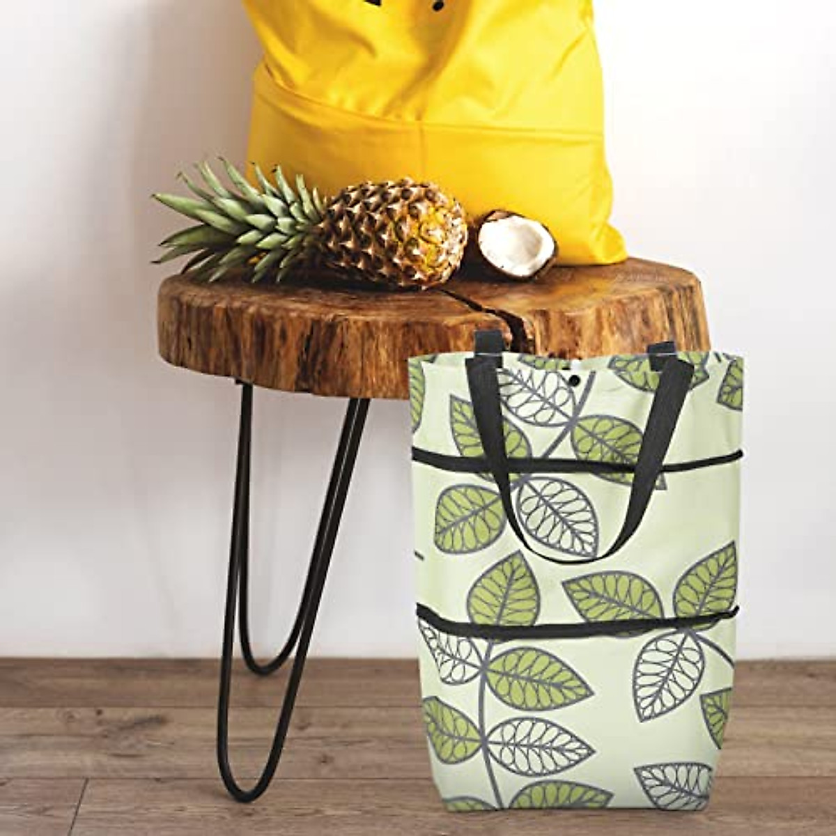 Cabilock Collapsible Trolley Bags Folding Shopping Bag with Wheels Foldable Shopping Cart Reusable Grocery Bags Shopping Trolley Bag on Wheels B