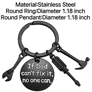 Dad Gifts Keychain Father's Day Gift for Dad Birthday Christmas Wedding Anniversary Thanksgiving Gifts for Father from Son Daughter,Hammer Key Chain from Kids to Father Keychain,Best Dad Ever Keychain