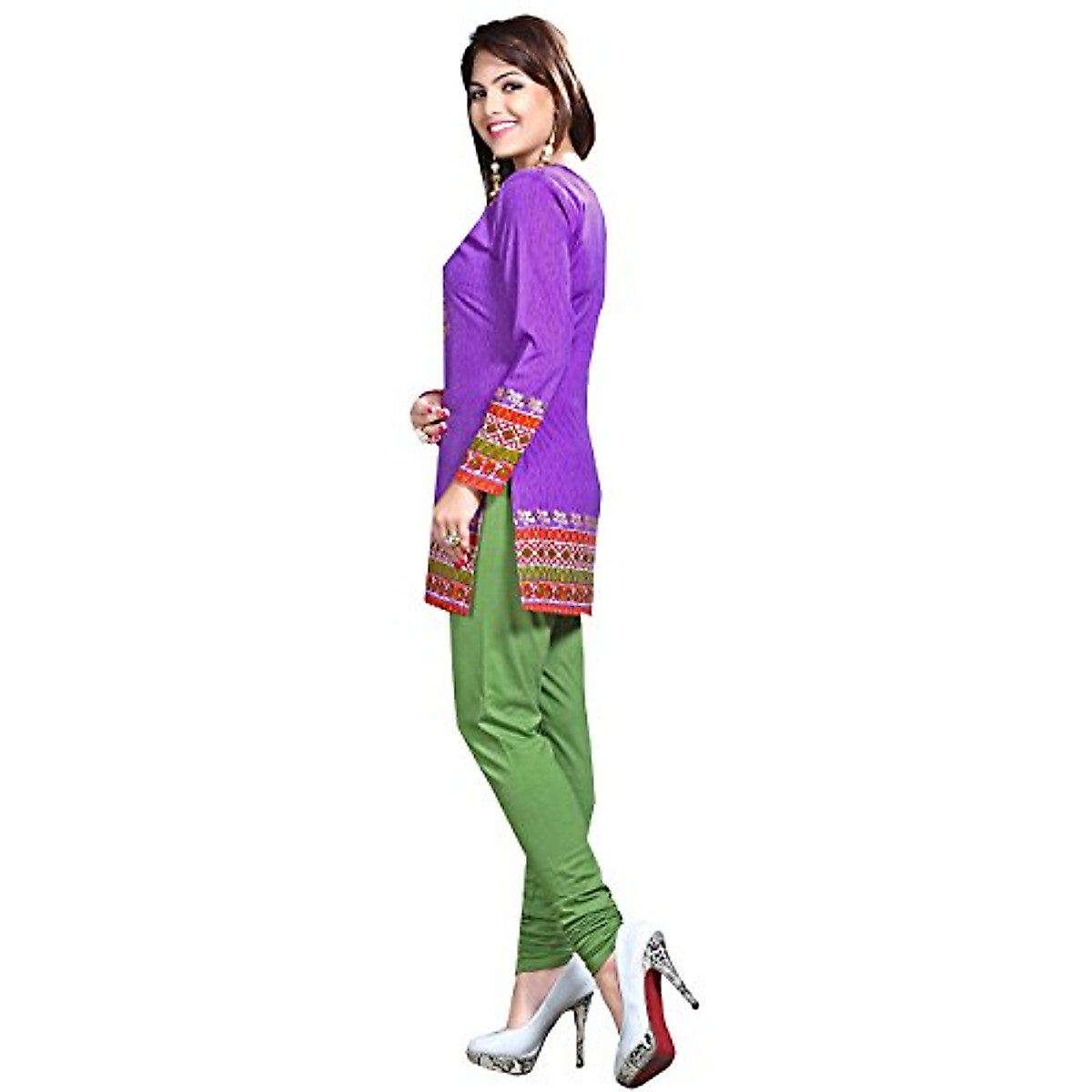 Maple Clothing Women's Short Kurta Tunic Kurti Top Indian Clothing (Purple, 3XL)