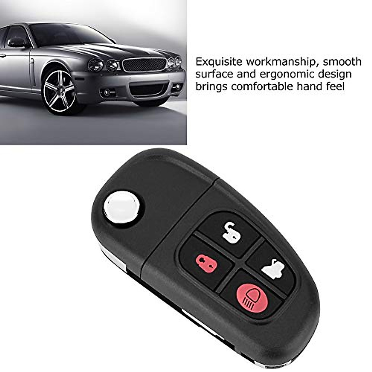 4Button 43Hz Remote Key, Key Fob Nhb1U241 Fit for Jaguar Xj 20022008, Jaguar XJR 20022008, Jaguar Xtype 2002 20042009 (Not Support 2003 Juguar Xtype), Jaguar Stype 19992009 2002 XJR Jaguar S Type