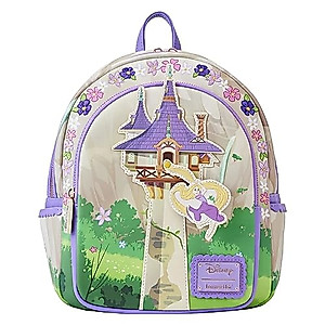 Loungefly Disney Tangled Rapunzel Swinging From Tower Mini Backpack Womens Double Strap Shoulder Bag Purse
