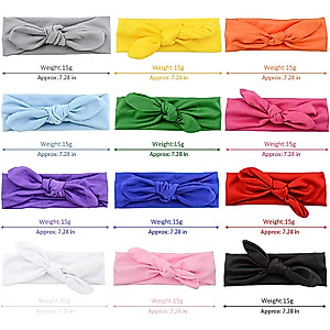 ZOCONE 12 PCS Toddler Headbands, Stretchy Adjustable Bow Headbands for Baby Girls Newborn Infant, Baby Bows and Headbands