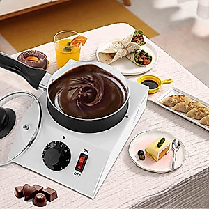 WICHEMI Chocolate Melting Pot Chocolate Tempering Machine Commercial Electric Chocolate Melter Fondue Pot for Chocolate, Butter, Cheese, Cream, Candy, Milk, Coffee, Desserts (Single Pot)