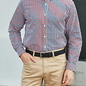 VATAN Men's Genuine Leather Casual Every Day Jeans Belts, Handmade Men Leather Belt with Gift Box (A-Black, 36 (Waist 34))