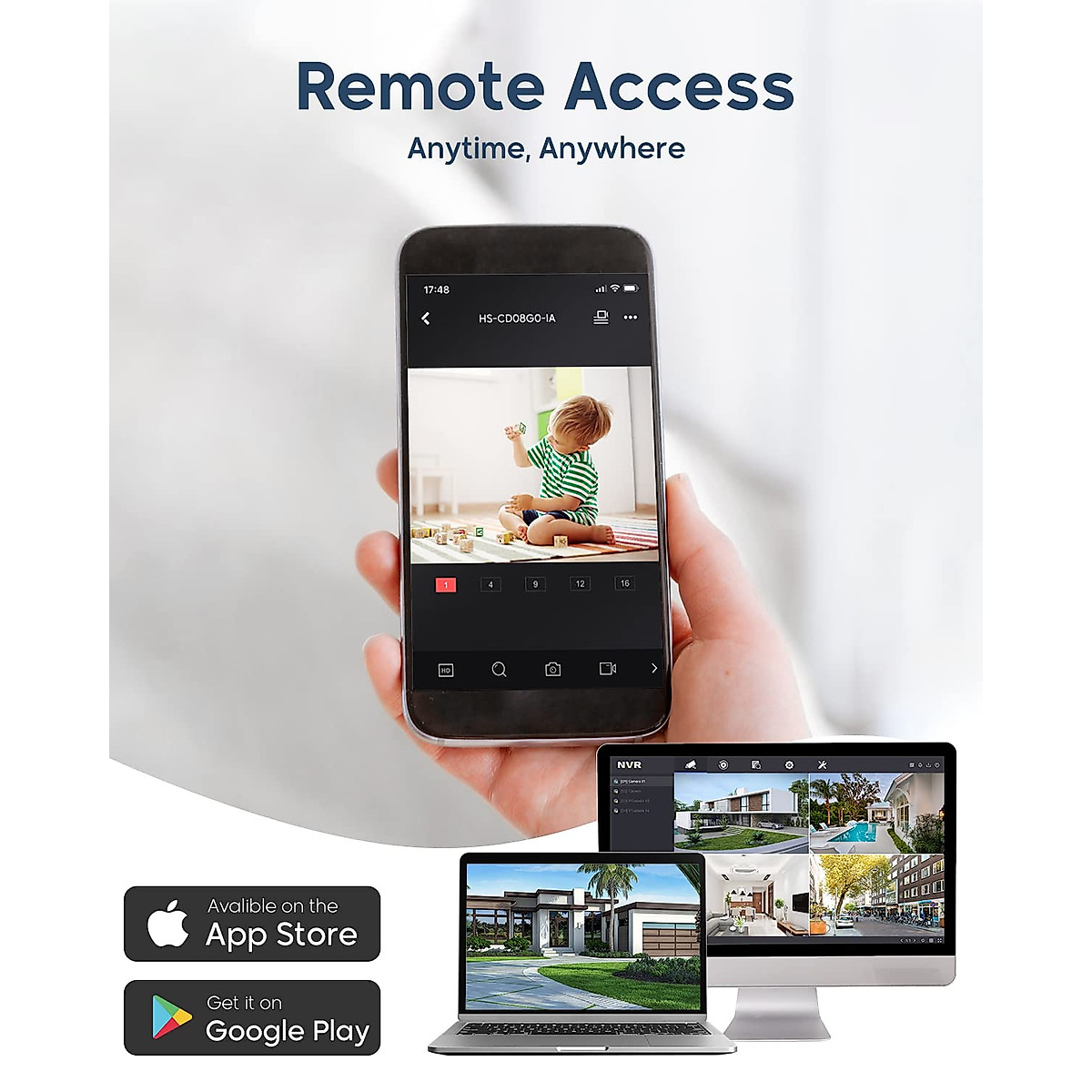 4K 8CH POE NVR, HITOSINO 8MP OEM NVR Compatible for HITOSINO IP Cameras for 24/7 Recording, H.265+, iVMS4200,1 SATA Up to 8TB(No HDD)