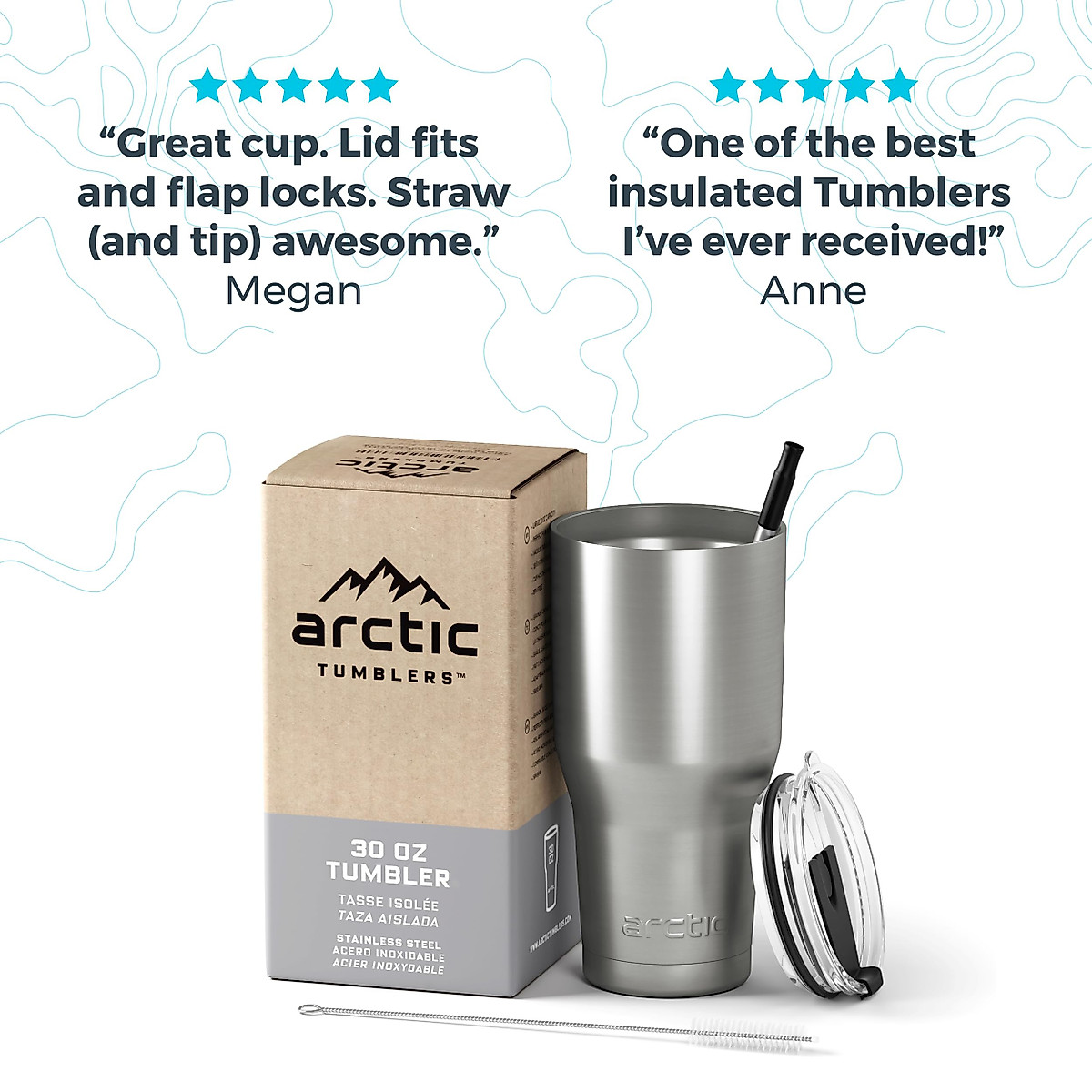 Arctic Tumblers | 30 oz Matte Pink Insulated Tumbler with Straw & Cleaner - Retains Temperature up to 24hrs - Non-Spill Splash Proof Lid, Double Wall Vacuum Technology, BPA Free & Built to Last