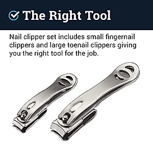 Clipper Genius Nail Clipper Set, 360 Degree Swivel Blade Nail Clippers for Men & Women, Designed to Trim with Precision, Lightweight Stainless Steel Fingernail & Toenail Trimmer, Compact Nail Cutter