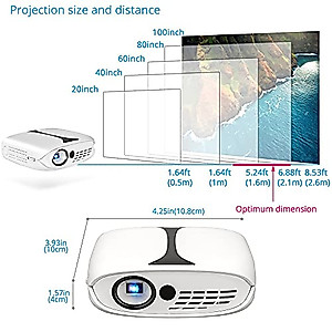 FZZDP Mini Projector 180 Lumens Mobile Portable Pocket Home 1080P Smart Android 7.1 Projector ( Size : RD-606 Wireless Sync )