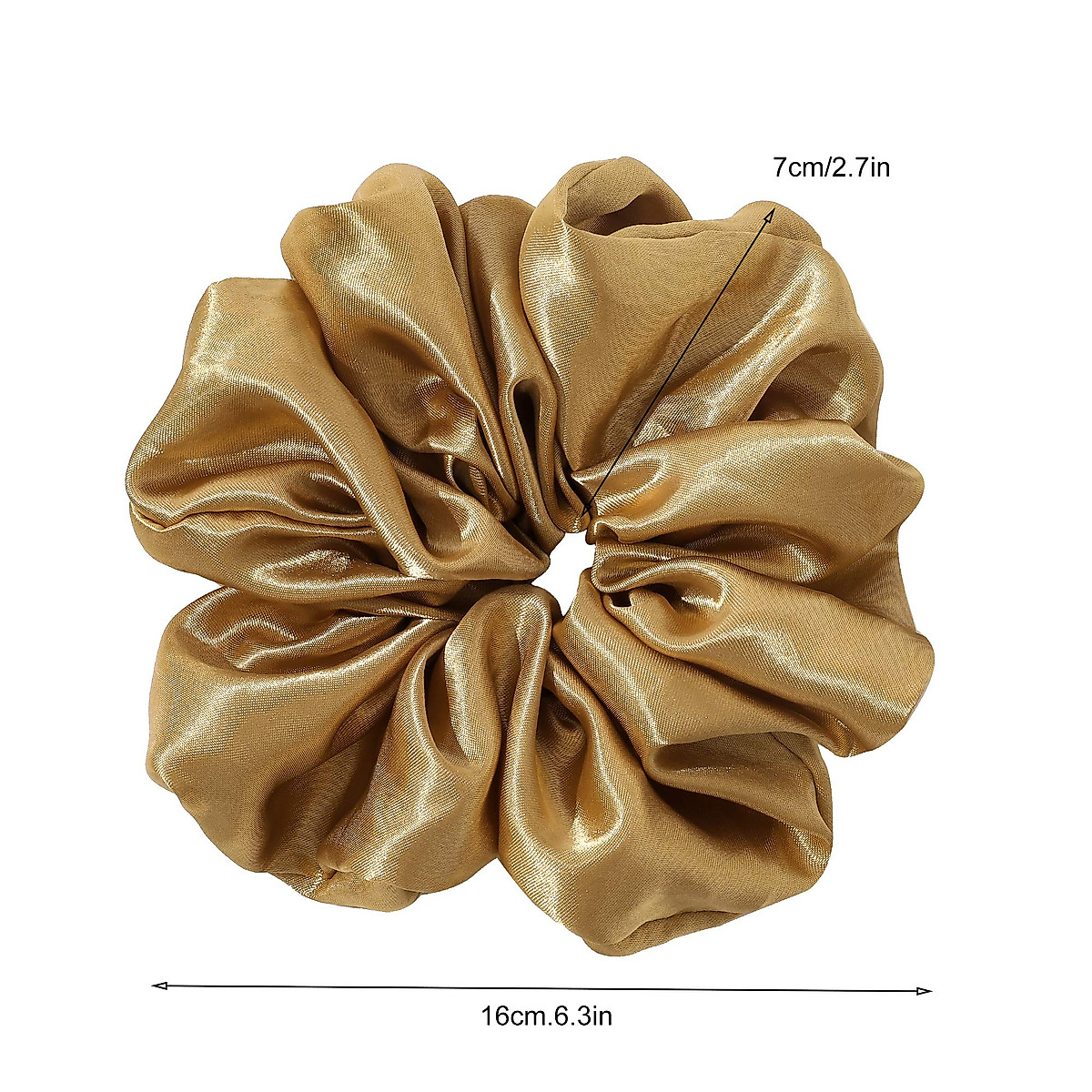 Ivyu Silk Scrunchies Satin Hair Ties for Women - 4 Psc Oversize Soft Big Scrunchies for Women Ligas Para El Cabello De Mujer Decorations Large Hair Scrunchy Elastic Ponytail Hair Band Gift for Girls