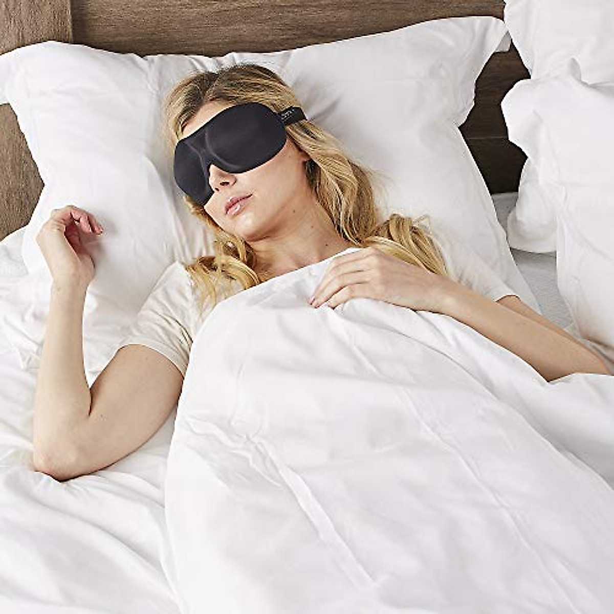 Bucky 40 Blinks No Pressure Solid Eye Mask for Sleep & Travel, Black, One Size