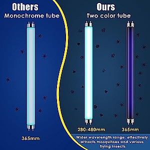 Qualirey T8 Bug Zapper Replacement Bulbs, 10W Bug Zapper Light Bulb for 20W Electronic Bug Zapper, Effectively Attracts Most Flying Bugs 13 Inch Mosquito Light Bulb for Indoor Outdoor (4 Pack)