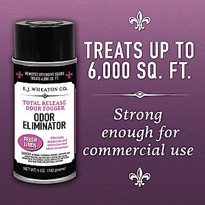 E.J. Wheaton Co. Odor Eliminator, Total Release Odor Fogger, 3 Pack, Effectively Deodorizes and Neutralizes Foul Odors on Contact, Fresh Linen (5 OZ)
