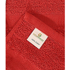 MAGTEX Cotton Salon Towels (24-Pack, Red,16x27 inches) - Soft Absorbent Quick Dry Gym-Salon-Spa Hand Towel (Red)