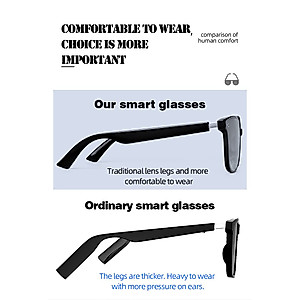 Smart Music Call Glasses Waterproof and Dustproof Anti -Blue Light Navigation Intelligent Voice Siri Awakening Sunglasses ABS Frame Personalized Headset (Round-Sunglasses)