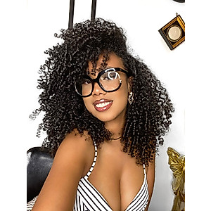 VOOGLAM Oversized Black Square Eyeglasses Glasses for Women with Clear Lens Fredia OX739865-03