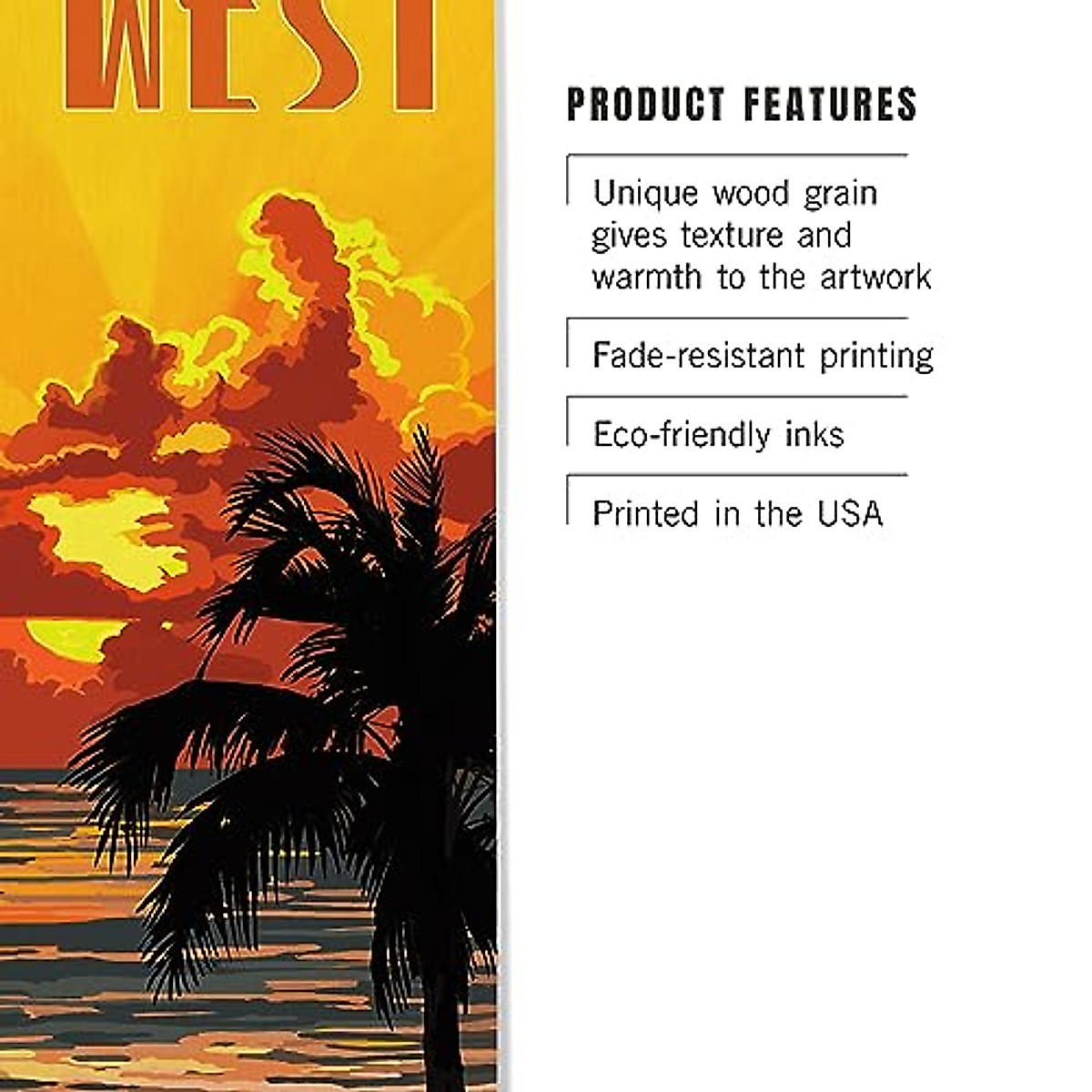 Lantern Press 6x9 Inch Wood Sign, Ready to Hang Wall Decor, Key West, Florida, Sunset and Ship