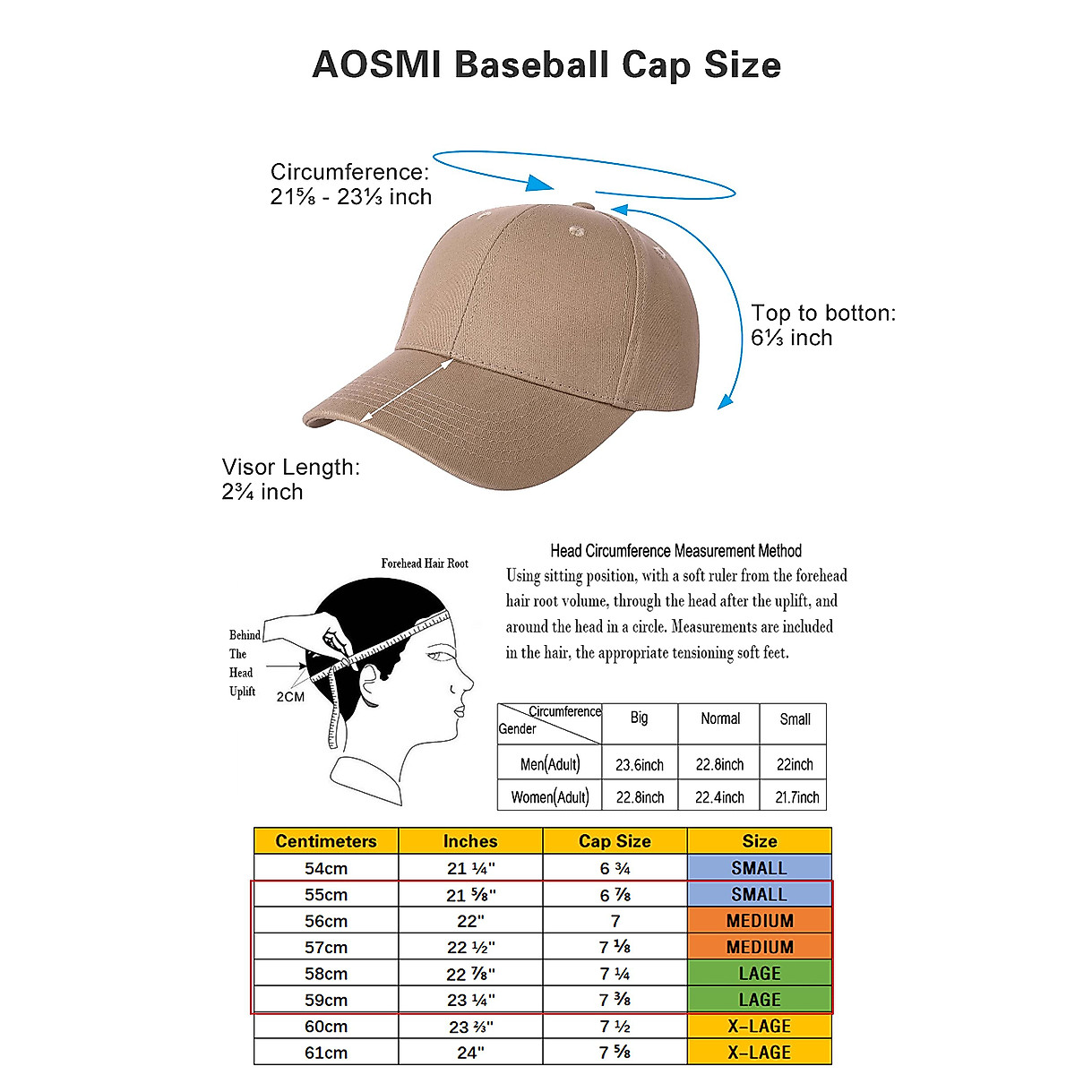 AOSMI 3 Packs Unisex Plain Cotton Strapback Baseball Hats Adjustable No-Logo Blank Clean Ball Caps for Men Women Outdoor Workout Black Grey Khaki