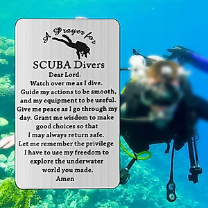 UJIMS Scuba Divers Prayer Wallet Card Insert Scuba Diving Gift Extreme Sports Jewelry for Divers Adventure Metal Wallet Gift for BFF (Scuba Divers Prayer Wallet)