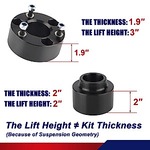 3 inch Front 2 inch Rear Leveling Lift Kits for 2009-2024 Ram 1500 4WD 4X4 Only, 3 Inch Front Strut Spacers and 2 Inch Rear Lift Spacers for Ram 1500