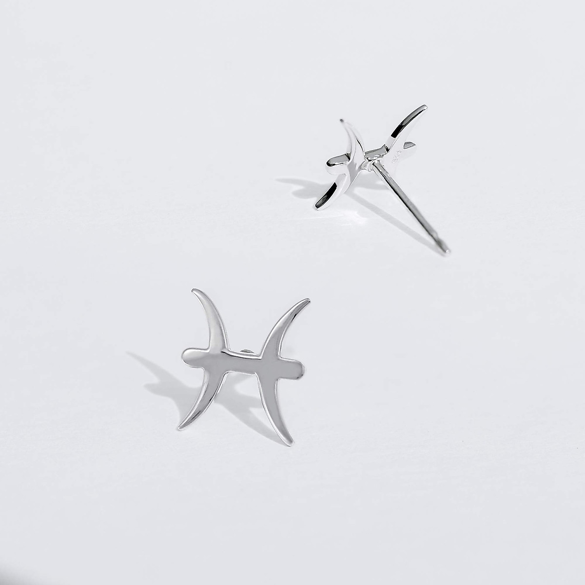 Boma Jewelry Sterling Silver Pisces Zodiac Sign Stud Earrings