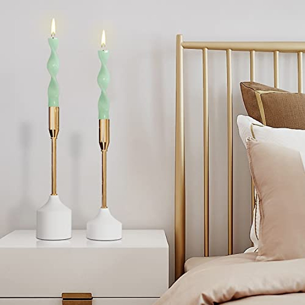 Handmade Candlesticks Spiral Taper Candles - Set of 2 Twisted Candle 7.5 Inch Dinner Candles for Home Decoration Holiday Wedding Party