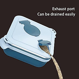 DoxiGlobal Ramen Bowl Stainless Steel Lunch Box Noodle Bowls for Office College Dorm Room Instant Cooking -1.3L (Blue)