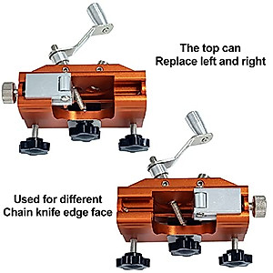 Firlar Chainsaw Sharpener Kit, Chainsaw Chain Sharpening Jig, Hand Crank Chainsaw Blade Sharpener, Portable Chainsaw Sharpening Tool for Chain, Lumberjack, Garden Worker, 3 Grinding Head
