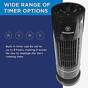 Westinghouse 12'' Personal Tower Fan - Space Saving Compact Design with Oscillating Function