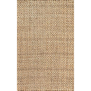 JONATHAN Y Estera Hand Woven Boucle Chunky Jute Natural 3 ft. x 5 ft. Area-Rug, Farmhouse, Easy-Cleaning, for Bedroom, Kitchen, Living Room,Natural Color
