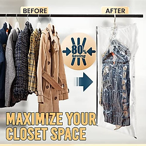 TAILI Hanging Vacuum Storage Bags Variety 4 Pack and Super Jumbo Vacuum Storage Bags 10 Pack, Meet Variety Storage Need, Protect Clothes and Bedding