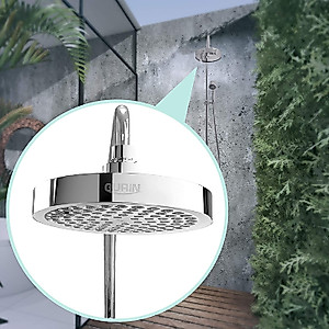 GURIN Shower Head High Pressure Rain, Luxury Bathroom Showerhead with Chrome Plated Finish, Adjustable Angles, Anti-Clogging Silicone Nozzles (California 1.8 GPM)