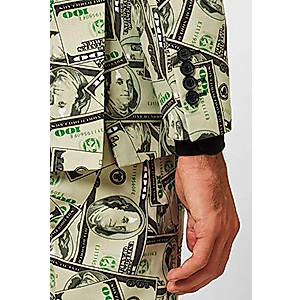 OppoSuits Men's Cashanova Party Costume Suit, Multi, 44