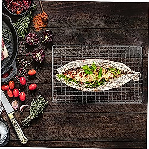 IFANLANDOR 1 Pc Stainless Steel Grill Grilling Grid Roasting Rack Charcoal Grill Grate BBQ Wire mesh Stainless Steel mesh mat Smoker mesh Grate Charcoal BBQ Barbecue Mesh Camping Smoky