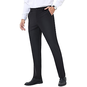 Lion Nardo Mens Stretch Dress Pants Slim Fit Dress Pants for Men Expandable Waist Casual Dress Pants Athletic Golf Pants