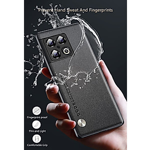 Puxssul for OnePlus 10 Pro 5G Case, Soft TPU Artificial Leather case,Extremely Light Ultra-Light Camera Protection Leather Cover Case for OnePlus 10 Pro 5G (Black)