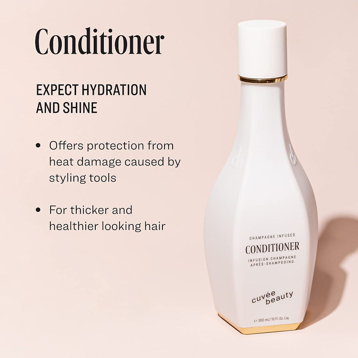 Cuvee Conditioner - 1.7 fl oz Travel Size - Softens, Strengthens, Hydrates & Protects Hair - Includes Hyaluronic Acid - Champagne-Infused Formula with Resveratrol & Ceramides - Color Safe
