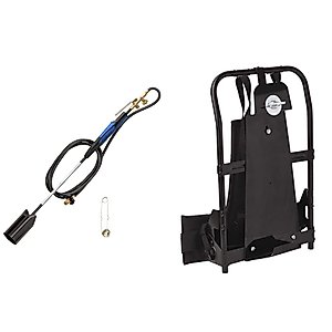 Flame King Propane Torch Kit Heavy Duty Weed Burner, 500,000 BTU with Flint Striker, with 10-ft Hose Regulator Assembly & YSNBKPK-AF Alice Pack Frame Backpack for 10LB Propane Tank, Black