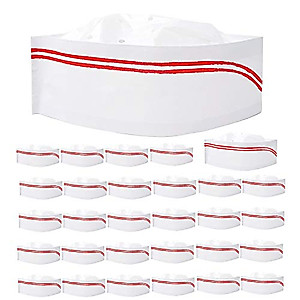HONBAY 30PCS Disposable Paper Chef Hat Kitchen Cooking Chef Cap for Food Restaurants, Home Kitchen, School, Classes, Catering