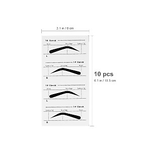 10Pcs Eye Brow Stencil Eyebrow Stencils Adhesive Eye Brow Shaping Stickers Makeup Beauty Tools for DIY Grooming
