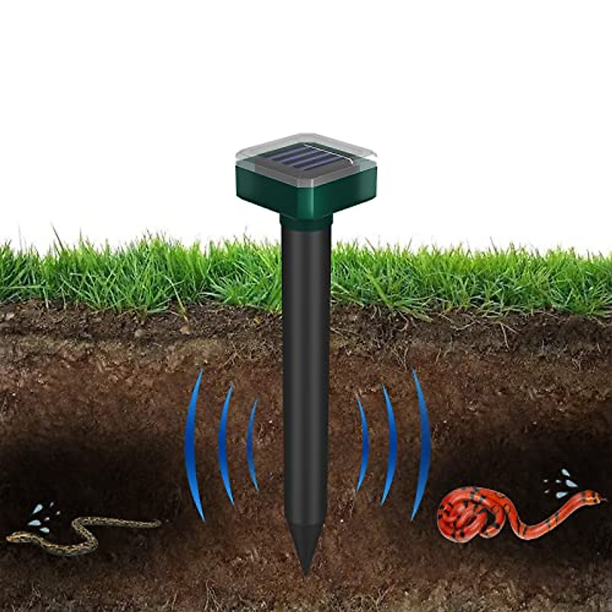 CETRIP 4 Pack Ultrasonic Snake Repellent Outdoor, Snake Repellent for Yard Powerful, Snake Away Repellent, Snake Repellent Pet Safe,Outdoor Solar Snake Away Repellent